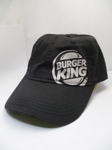 BURGER KING Crew Cap / Hat Employee Worker Adjustable Black Authentic ...