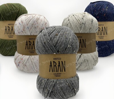 Knitco Country Aran Knitting Crochet Yarn Wool - 400g Ball - 16 Colours ...