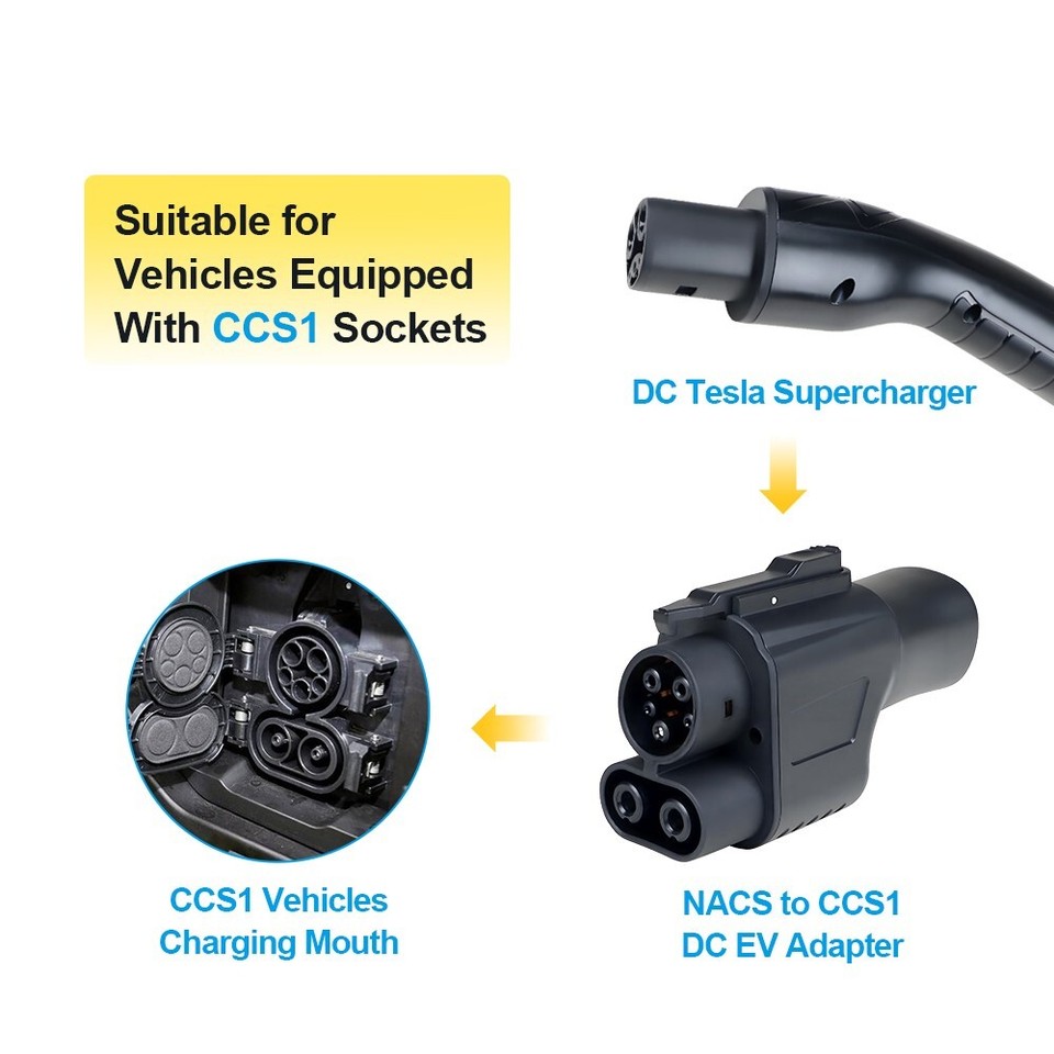 NACS Tesla Adapter to CCS1 For Ford Mach-E F150 Rivian Chevy Bolt ...
