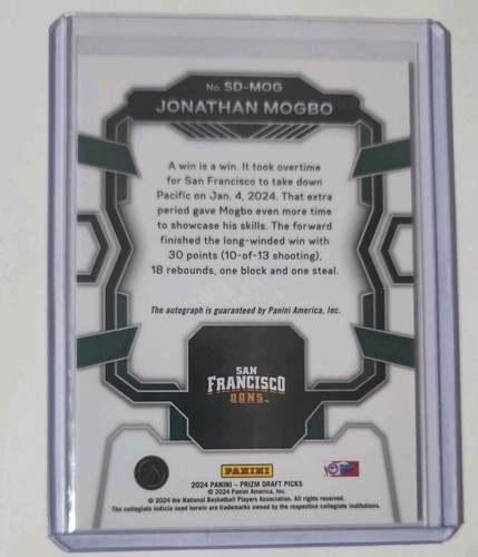 2024 Panini Prizm Draft Picks Jonathan Mogbo SD-MOG Signing Day Auto | eBay