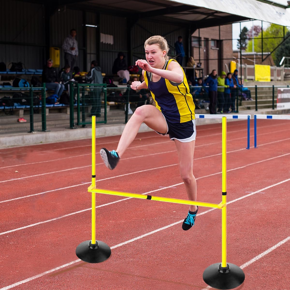 Adjustable Agility Hurdle Set - Multi-Function Soccer Training Poles | eBay