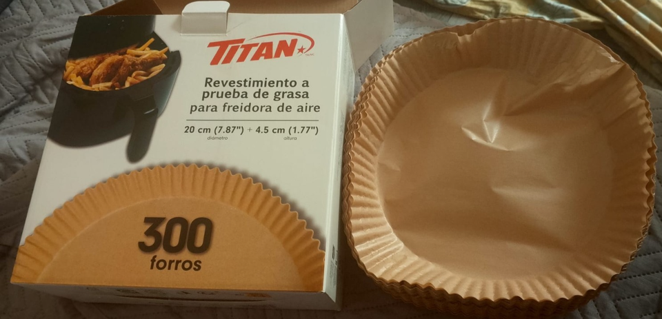 Titan Air Fryer Paper Tray Liners Greaseproof 20cm Round Disposable ...