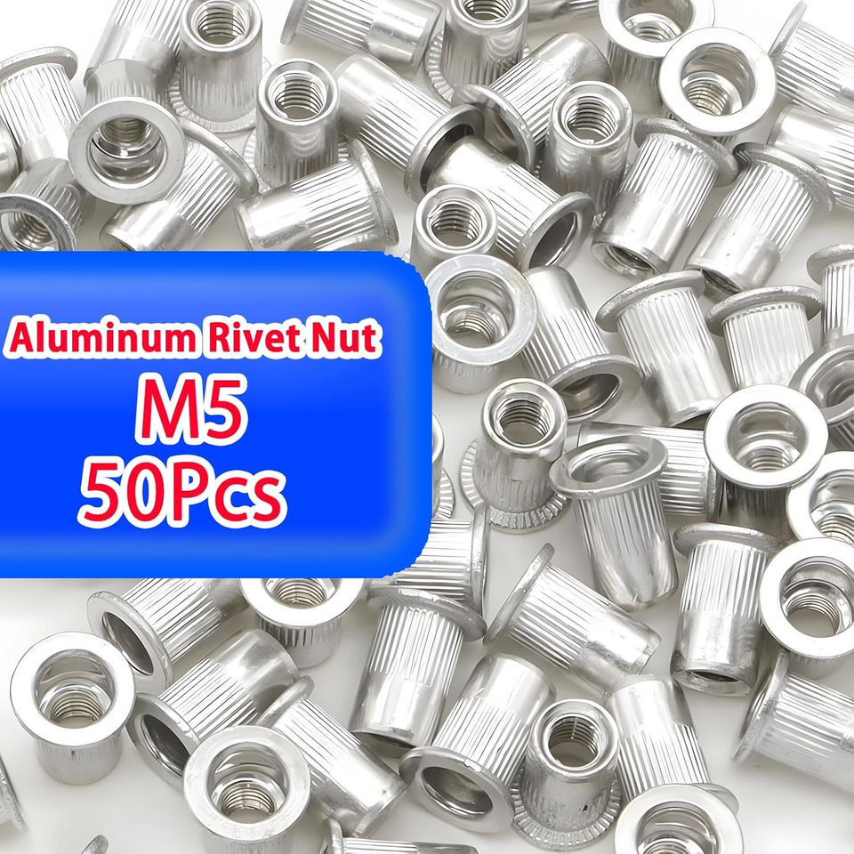 M5 Rivet Nuts 50Pcs with Rivet Nut Tool Easy to Use Aluminum Rivet Nut ...