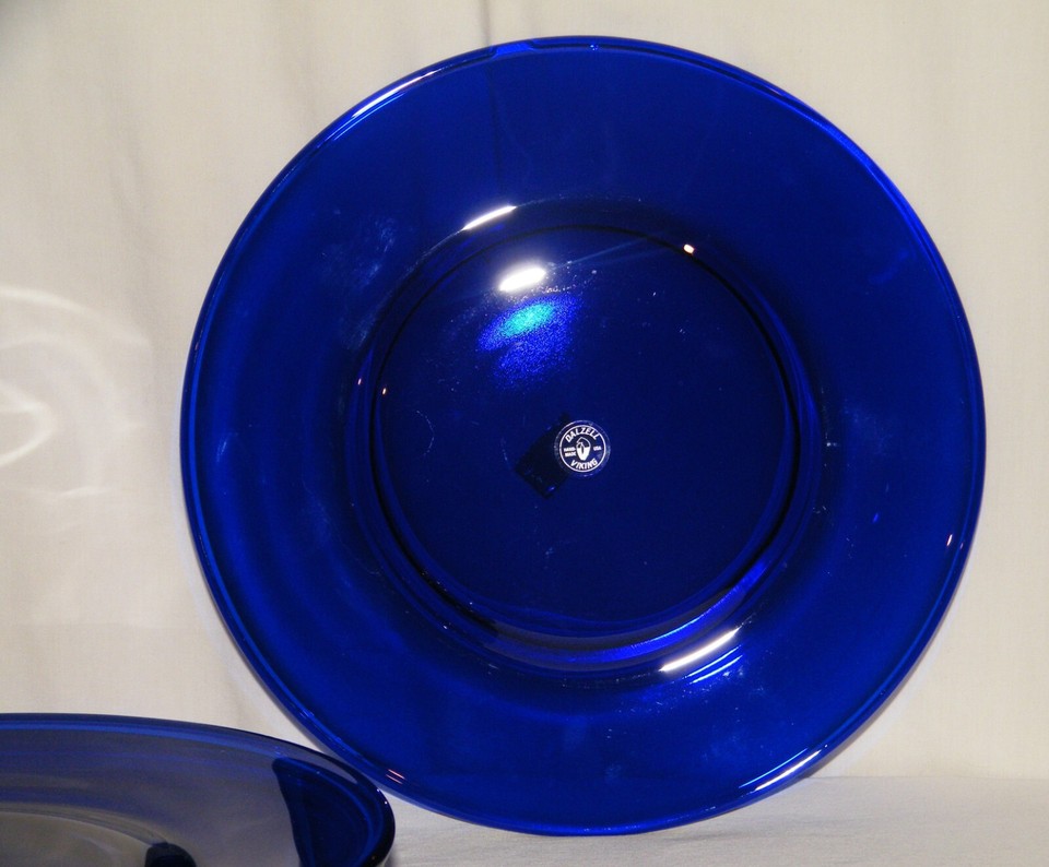 NWT Vintage 5Pc Lot "Dalzell" By Viking Glass 10" DINNER PLATES~COBALT ...