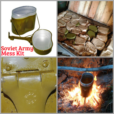 Soviet Army Mess Kit USSR Soldier Kettle Pot Military Cooking Camping ...