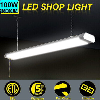 100W LED Shop Light 5000K Daylight Linkable Tube Fixtures Garage ...
