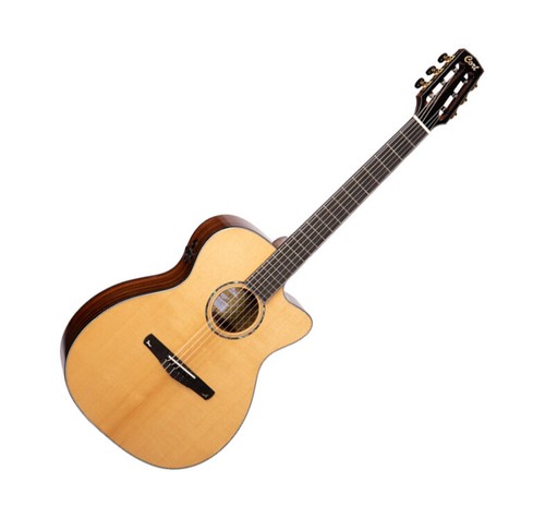 Cort Gold OC8 Nylon OM All Solid Spruce Pau Ferro Fishman Flex Blend ...