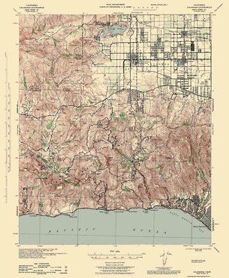 Topographical Map - Calabasas California Quad - USGS 1944 - 23 x 27.94 ...
