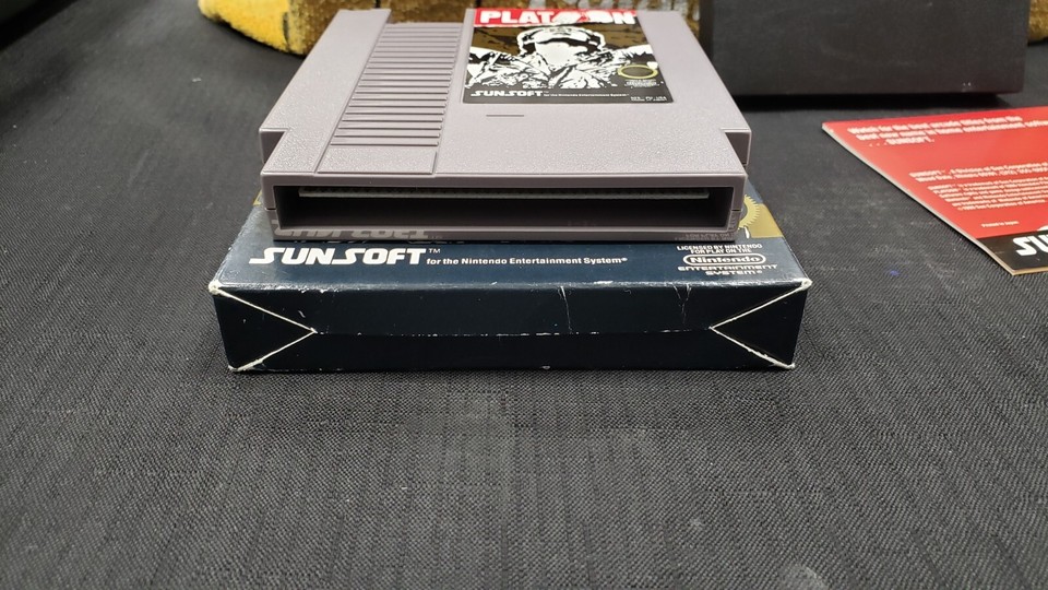 CIB PLATOON NINTENDO NES VIDEO GAME COMPLETE IN BOX W/ PROTECTOR CASE ...