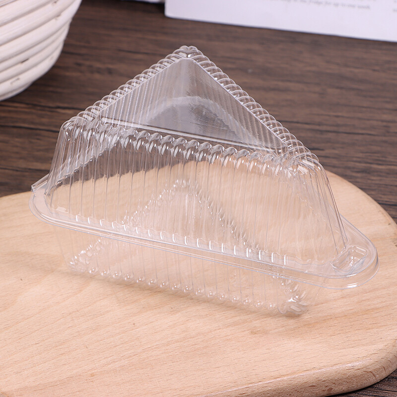 10Pcs Cake Slice Plastic Container Clear Triangle Dessert Box Food ...