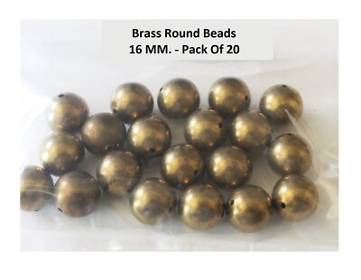 16 MM Round Brass Hollow Beads ( Pack Of 20 ) Hole 2 MM | eBay