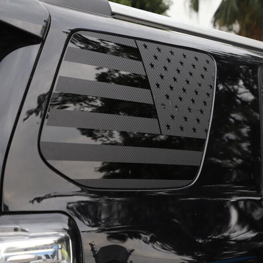 For 2010-2023 Toyota 4Runner Carbon Fiber US Flag Rear Side Window ...