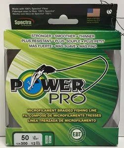 (New) Power Pro Spectra Braided Fishing Line Spool 50 lb 300 yd Green ...