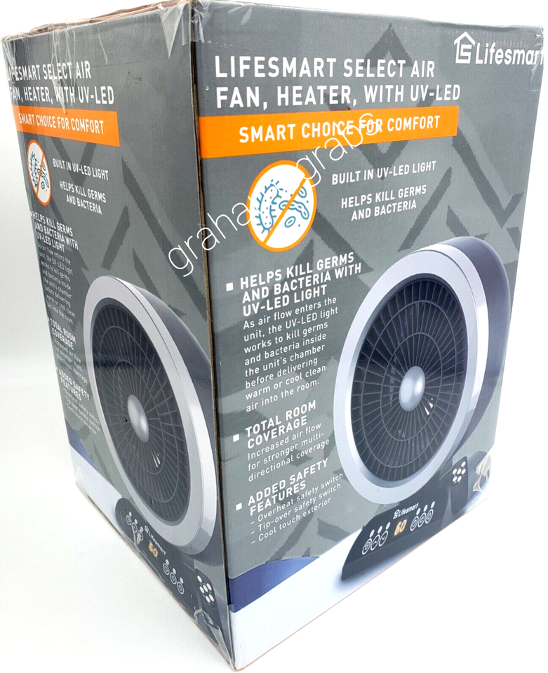 LIFESMART 2 IN 1 COMBO DIGITAL FAN HEATER WHOLE ROOM W/ REMOTE 1500W ...