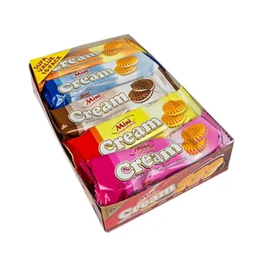 BULK BUY Mini Cream Biscuits, 12 packs of 10 portion BB 28/02/2026 ...