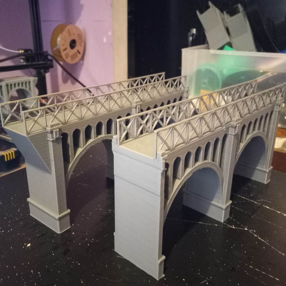 HO Scale Bridge 24-Inch long Viaduct Bridge 3D Printed Two Section ...