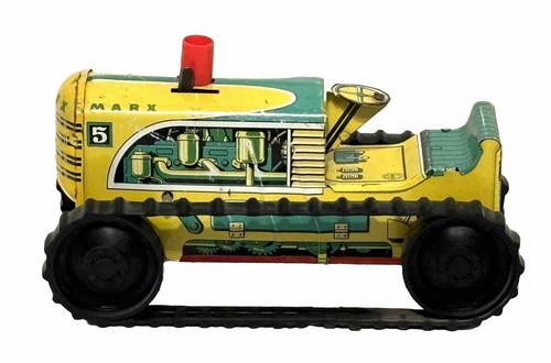 Vintage 50s Marx Tin Litho #5 Climbing Tractor Wind-up With Key (Q) | eBay