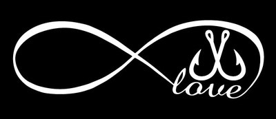 Infinity love fishing hook sticker vinyl decal, car window, doors ...