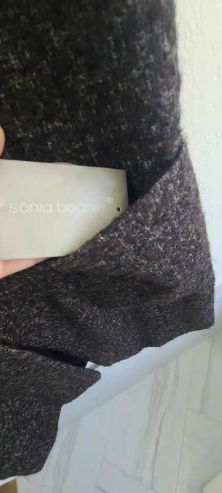 Sonia Bogner Long Gilet Women's Coat Brown Grey Tweed Wool SZ US 10 Eu ...
