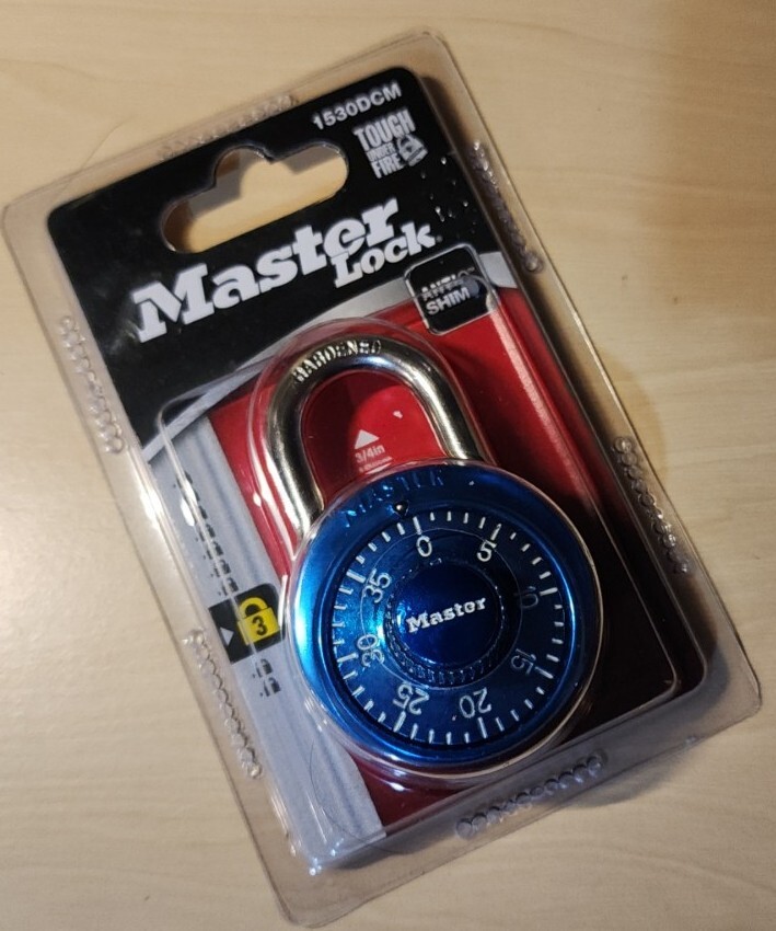 Master Lock Combination Padlock Anti-Shim 3/4 in 1530DCM Blue NEW | eBay