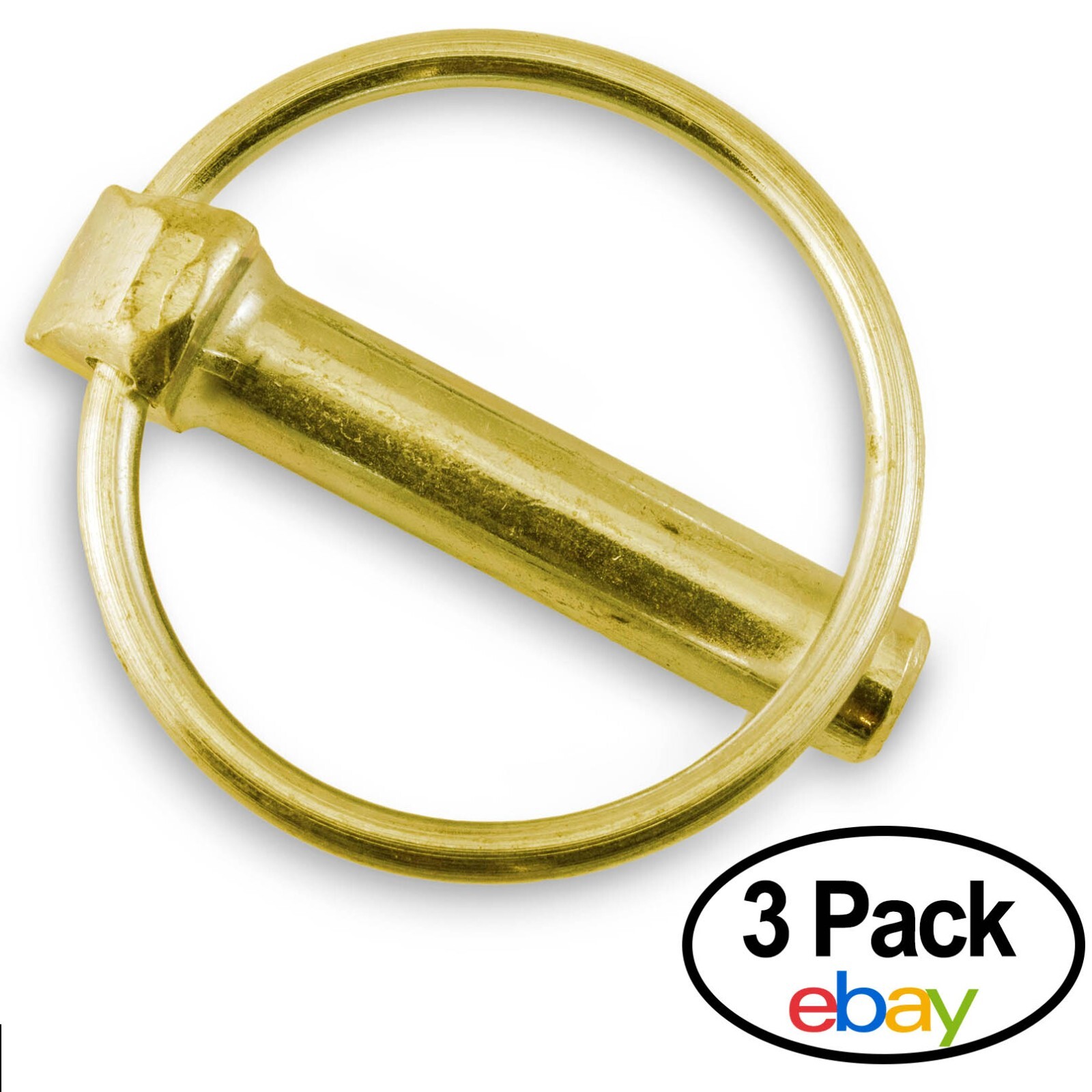 Round Trailer Gate Linch Pin w/ Ring 3/8” x 1-3/4” S.3546 Zinc (PACK of ...