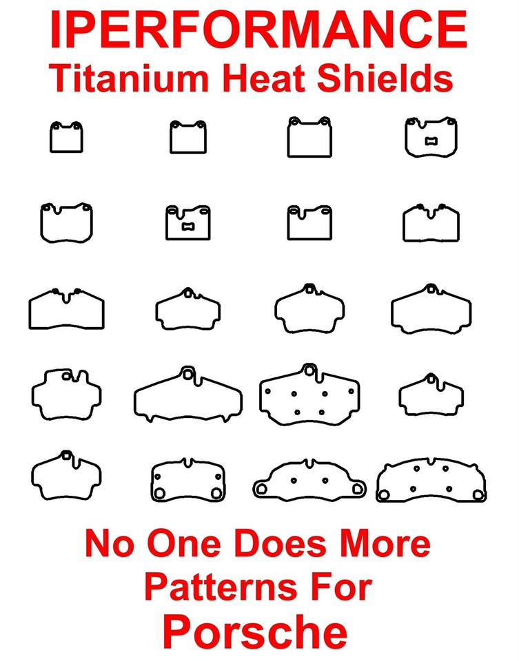 Titanium Brake Pad Shim Heat Shield Set for Porsche 911 Speedster 991 ...