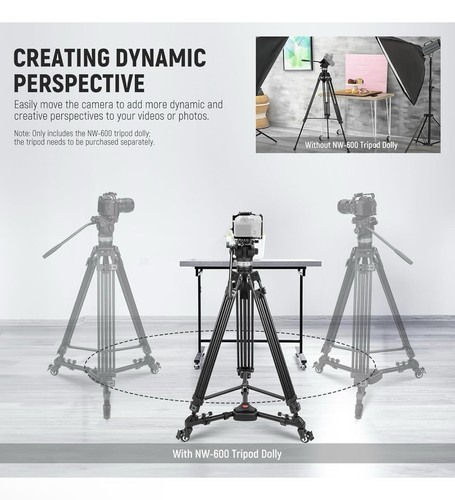 Neewer Photography Heavy Duty Tripod Dolly with 2 inch wheels NW-600 ...