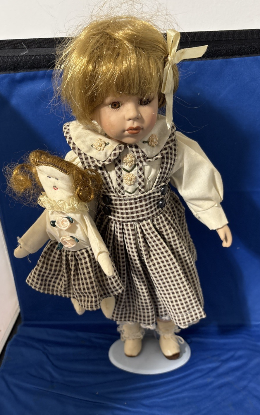 Collectible Ashley Belle Porcelain Doll Holding Baby Rag Doll | eBay