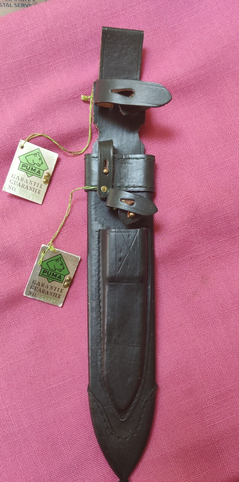 PUMA GERMANY Waidbesteck Dual Knives Fixed Blade Leather PUMA Sheath ...