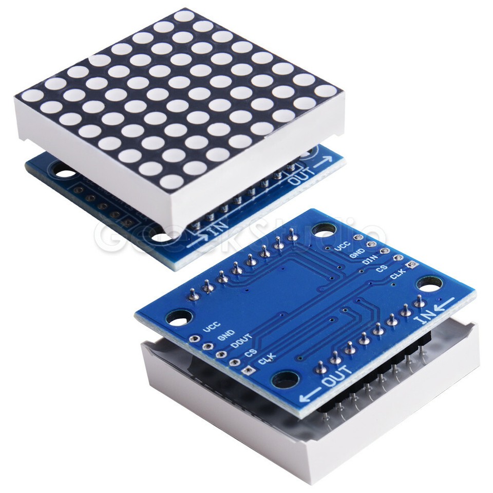 3PCS 8x8 MAX7219 Dot LED Matrix Module LED Display Control Module For ...