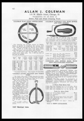 1937 Allan J Coleman Plumbing Equipment Chicago IL Vintage trade print ...