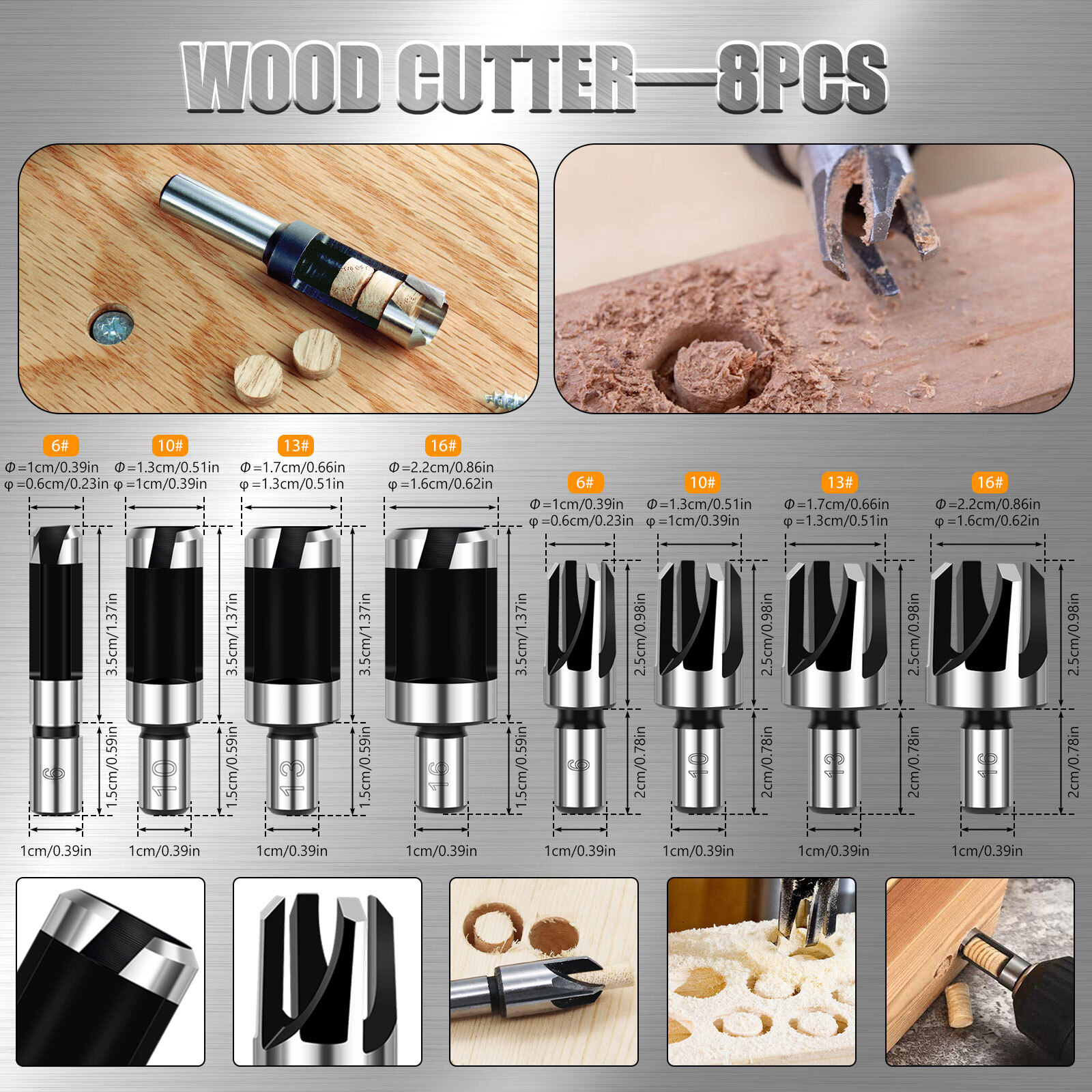 29Pcs Countersink Chamfer Drill Bit Set Heavy Duty Wear Resistant Step ...
