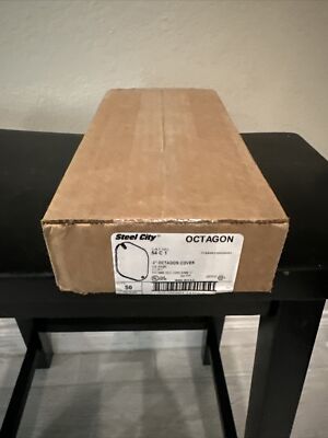STEEL CITY 54C1 OCTAGON ELECTRICAL BLANK FIXTURE BOX COVER, STEEL, 4 ...