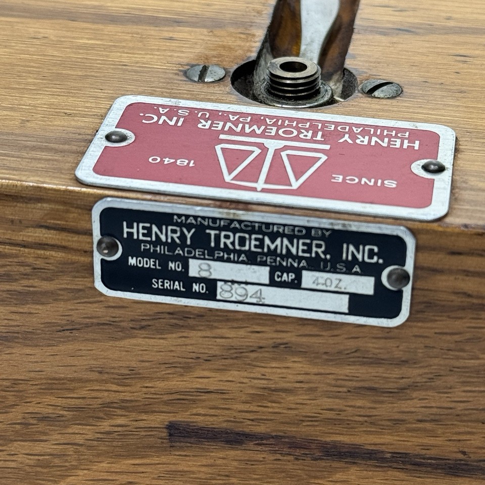 Henry Troemner Antique Model 8 Balance Beam Apothecary Scale w/ Weights ...
