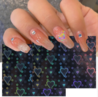 Aurora Laser Heart Star Snowflake 3D Nail Art Stickers Holographic ...