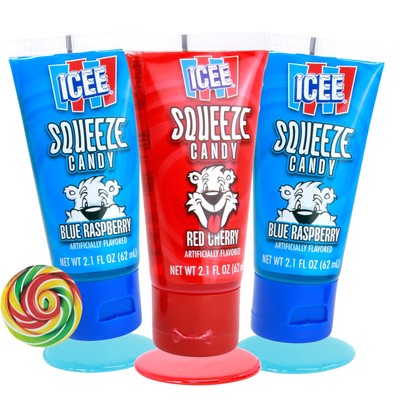 ICEE Squeeze Candy Gel Tubes Blue Raspberry and Cherry Flavored ...
