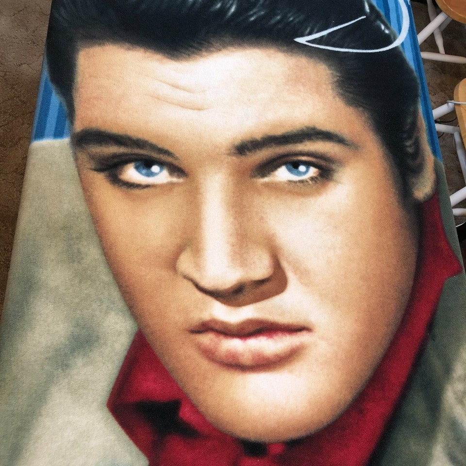54"x47" Cranston Fleece Fabric ELVIS Young Portrait Vintage VIP The ...
