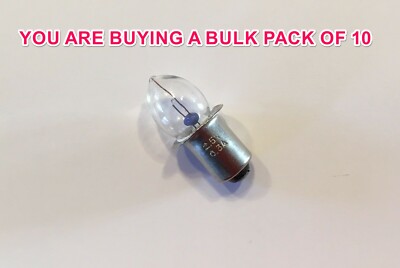 BULK PACK OF TEN GE PR2 BULBS, 2.5Volt FLASHLIGHT BAYONET PUSH IN, BIKE ...