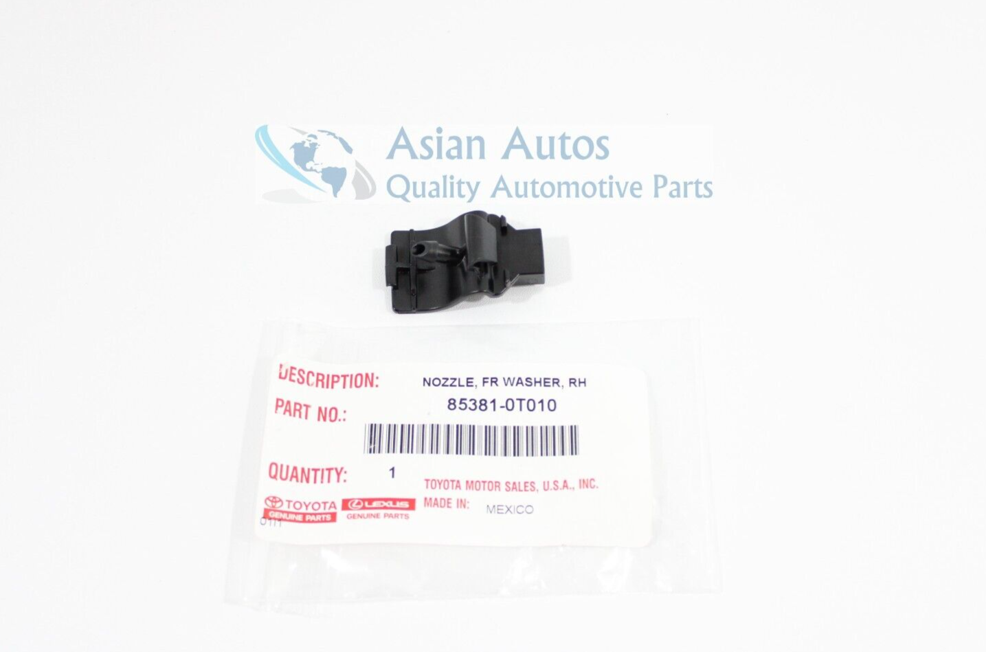 Genuine Toyota 2009-2022 Front Windshield Washer Nozzle 853810T010 OEM ...