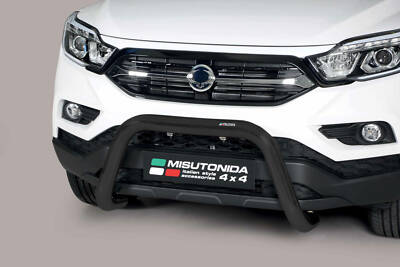BLACK BULL BAR for SSANGYONG MUSSO 2018- up Ø 76 mm U - BAR EC APPROVED ...