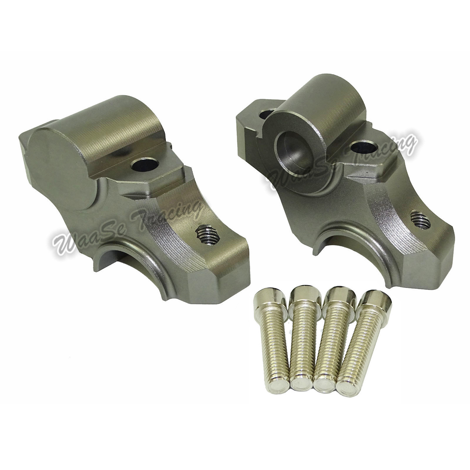 Handlebar Riser Bar 25mm Up & 30mm Back Gray Fit 13-17 YAMAHA MT-09 FZ ...