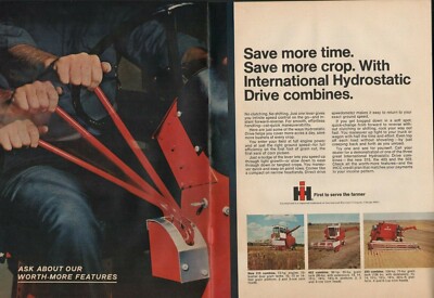 1968 2pg Print Ad of International Harvester IH 315 403 503 Combine ...