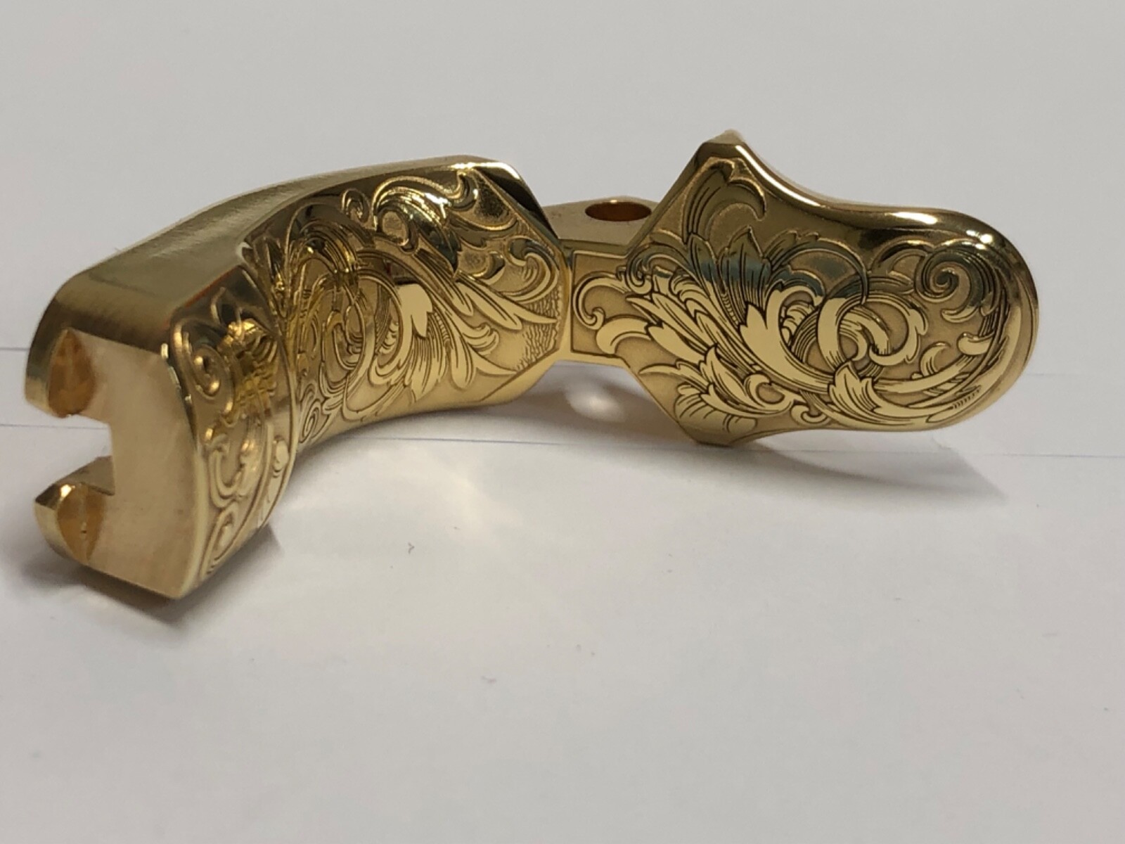 1911 Beavertail Grip Safety Stainless engraved 24k gold plated .25 ...