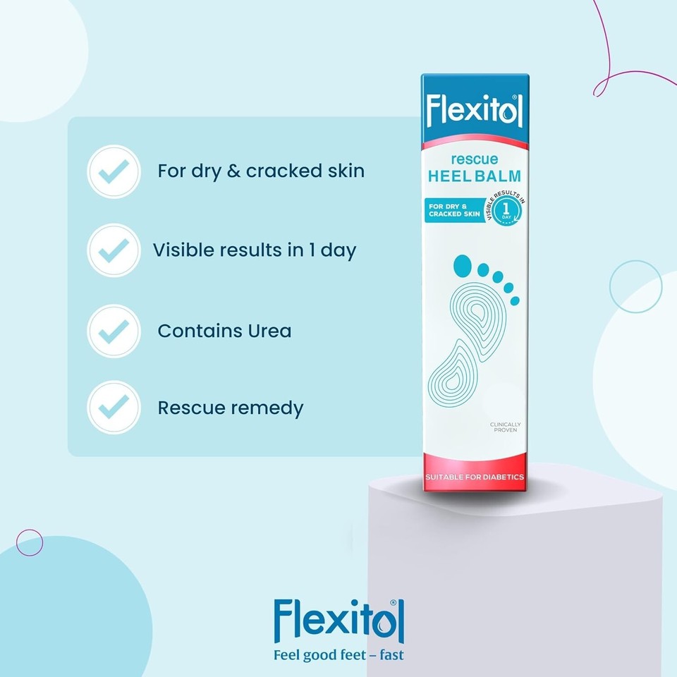 Flexitol Rescue Heel Balm 112g - Cracked Skin Moisturising Foot Cream ...
