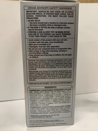 L'Oreal Paris Feria Midnight Bold Multi-Faceted Permanent One-Step Hair ...