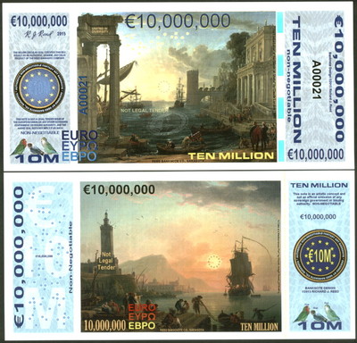 POLYMER 10 MILLION (10000000) EURO 2015 HARBOR SCENES FANTASY ART ...