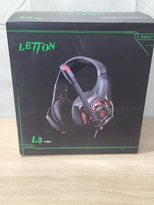 Letton L3 Gaming Headset Black/Red Multimedia Stereo Headphones | eBay