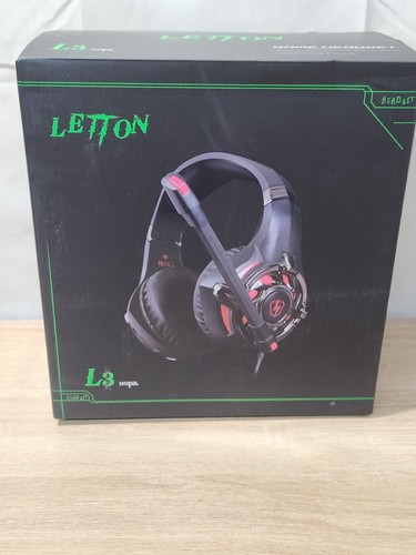 Letton L3 Gaming Headset Black/Red Multimedia Stereo Headphones | eBay