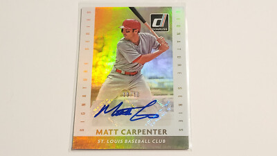 2015 Donruss Signature Series Gold Autograph 10/10 Matt Carpenter, Nice ...