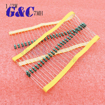 50PCS 1UH to 4.7MH 1/2W Axial RF Choke Coil Inductor 0410 Color Ring ...